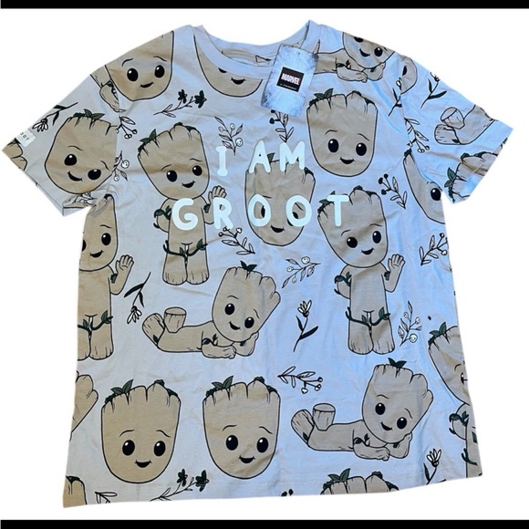 Marvel | Tops | Nwt Marvel By Primark I Am Groot Graphic Tshirt Unisex ...
